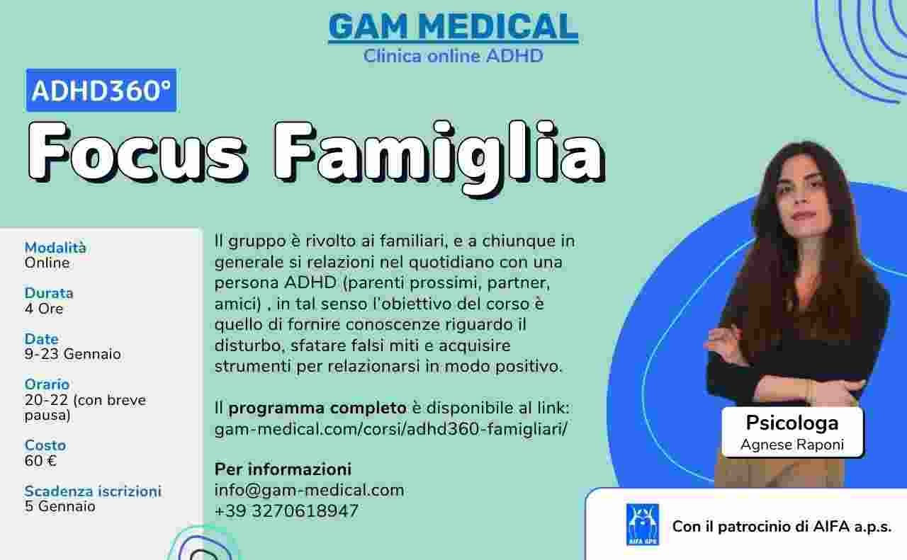 ADHD360° Famigliari | GAM Medical