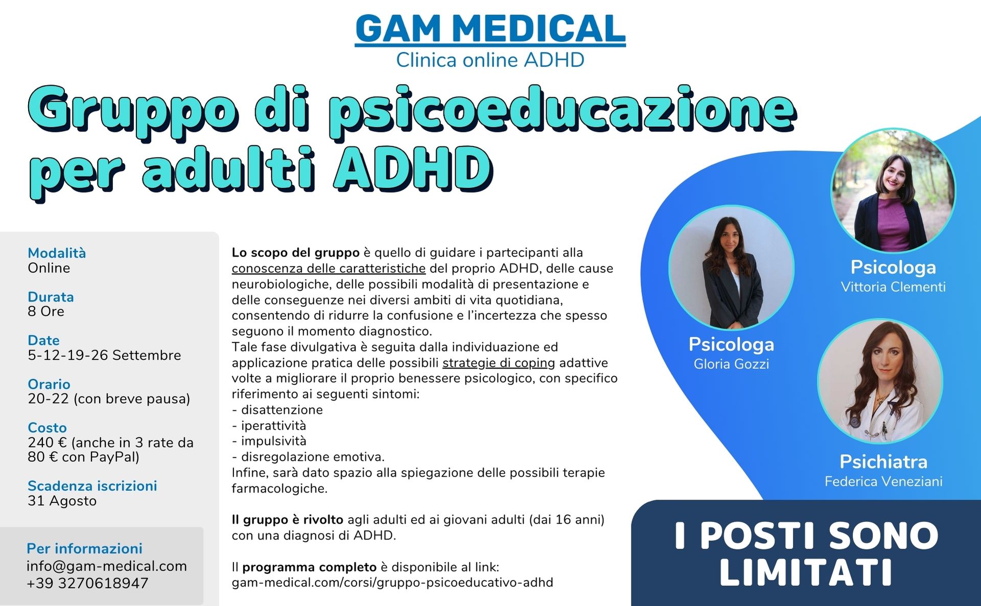 Gruppo Psicoeducativo ADHD Adulti - GAM Medical